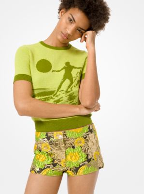 Floral Brocade Hot Pants | Michael Kors Canada