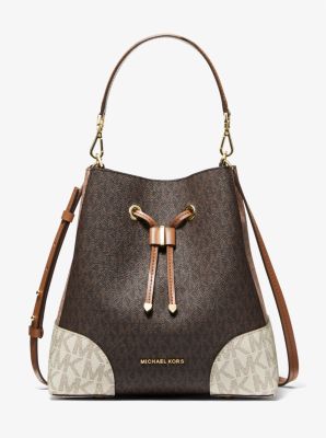 Mercer Gallery Medium Color-Block Logo Shoulder Bag | Michael Kors