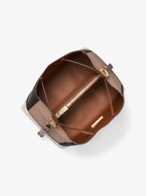 Mercer Gallery Medium Color-Block Logo Shoulder Bag | Michael Kors