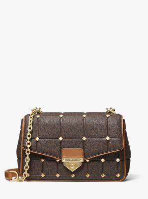 SoHo Large Studded Quilted Signature Logo Shoulder Bag | SheFinds