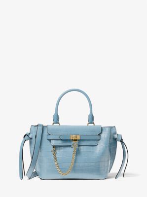 Michael Kors Hamilton Legacy Small Crocodile Embossed Leather Belted ...