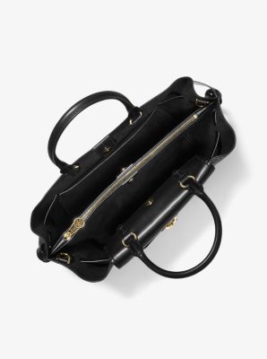 Hamilton Legacy Large Metallic Logo Stripe Belted Satchel | Michael ...