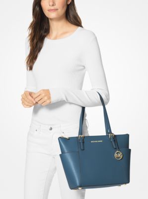 Jet Set Large Crossgrain Leather Top Zip Tote Bag Michael Kors Canada