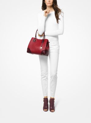 Mercer Gallery Medium Color-Block Leather Satchel | Michael Kors