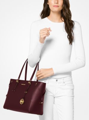 Michael kors voyager medium crossgrain leather tote store