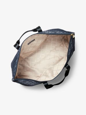 Jet Set Travel Large Signature Logo Print Woven Tote Bag | Michael Kors ...