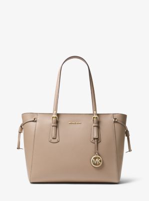 Voyager Medium Crossgrain Leather Tote Bag Michael Kors