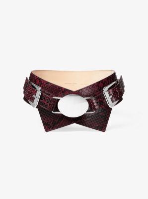 Gloria Python Embossed Leather Belt | Michael Kors