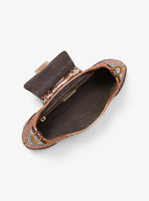 Bancroft Medium Glitter and Python Shoulder Bag | Michael Kors Canada