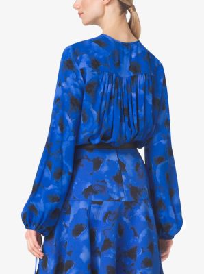 Poppy-Print Silk-Georgette Blouse | Michael Kors Canada [CA]