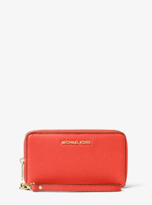 Large leather smartphone wristlet michael kors store