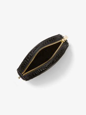 Aidy Small Canvas and Crocodile Embossed Canteen Crossbody Bag ...