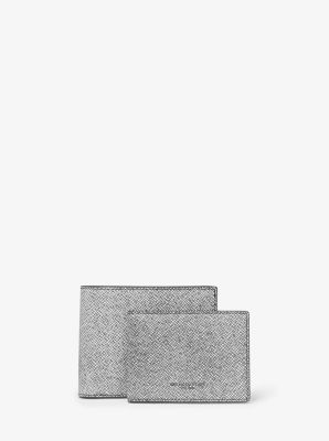 Henry Ink-Print Crossgrain Leather Billfold Wallet With Passcase ...