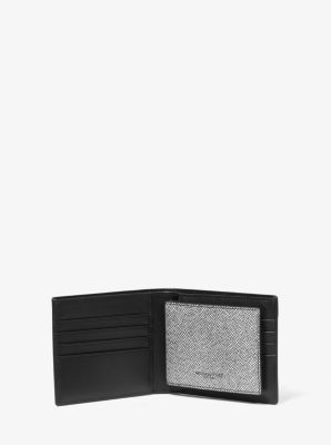 Henry Ink-Print Crossgrain Leather Billfold Wallet With Passcase ...