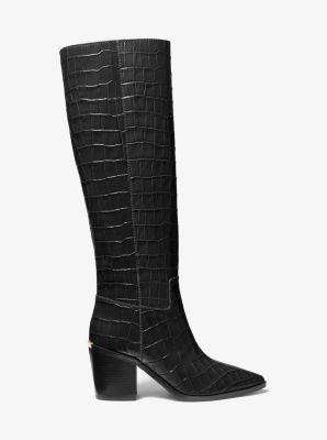 Loni Crocodile Embossed Leather Boot | Michael Kors