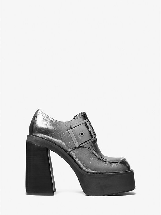 Colby Crackled Metallic Leather Platform Loafer | Michael Colby Crackled Metallic Leather Platform Loafer | Michael