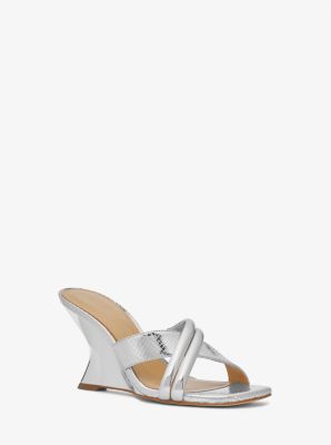 Michael kors wedges silver store