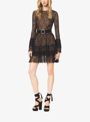Beaded Chantilly Lace Ruffle Mini Dress | Michael Kors Canada [CA]