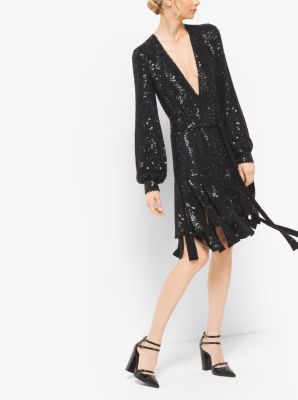 Sequin-Embroidered Silk-Georgette Streamer Dress | Michael Kors Canada