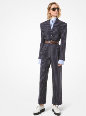 Pinstripe Stretch Wool Jumpsuit | Michael Kors Canada
