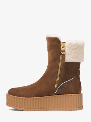 Suede Flatform Ankle Boot | Michael Kors Canada