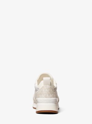 Allie Stride Logo Jacquard and Leather Trainer | Michael Kors