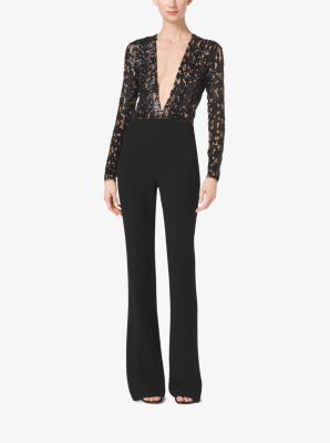 Embroidered Stretch Wool-Crepe Jumpsuit | Michael Kors Canada [CA]