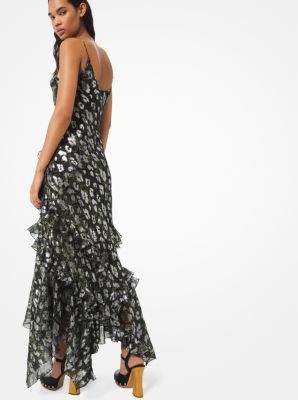 Python and Leopard Metallic Fil Coupé Dress | Michael Kors Canada