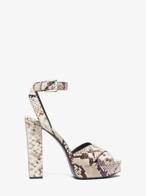 Cannon Python Embossed Leather Platform Sandal | Michael Kors