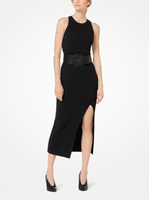 Merino Ribbed Slashed Dress | Michael Kors Canada