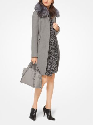 Michael kors grey wool coat store