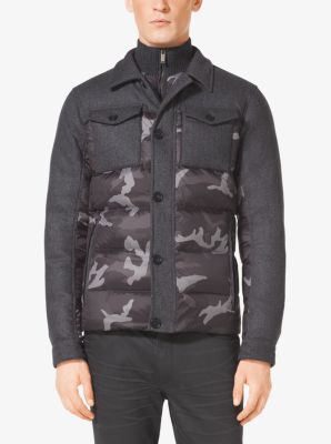 Camouflage Flannel Down Jacket Michael Kors