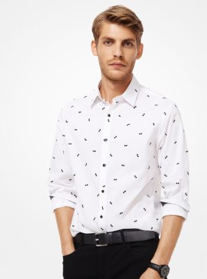 Slim-Fit Flocked Cotton Shirt | Michael Kors Canada [CA]