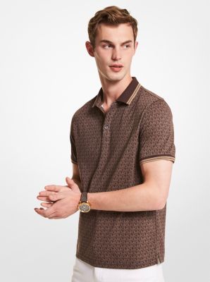Greenwich Logo Print Cotton Jersey Polo Shirt | Michael Kors Canada
