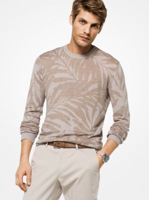 Palm Linen Sweater | Michael Kors Canada