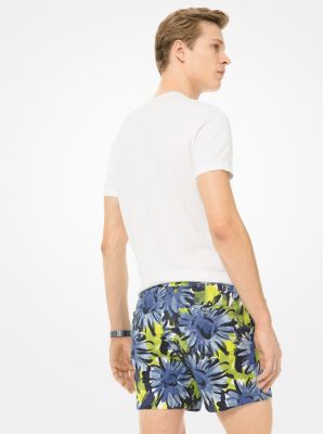 Slim-Fit Sunflower Cotton-Broadcloth Shorts | Michael Kors