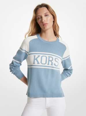 KORS Cotton Blend Varsity Sweater | Michael Kors Canada
