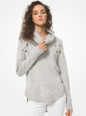 Grommeted Cotton Blend Sweater | Michael Kors Canada