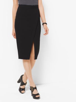 Stretch-Viscose Wrap Skirt | Michael Kors Canada