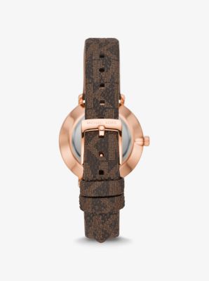 Pyper Logo and Rose Gold Tone Watch and Bracelet Set Michael Kors Canada