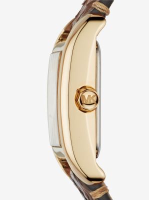 Taylor Gold-Tone and Python Watch | Michael Kors Canada