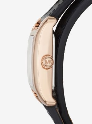 Taylor Rose Gold-Tone and Leather Wrap Watch | Michael Kors Canada