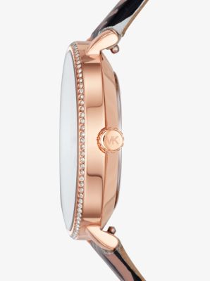 Mini Pyper Rose Gold-Tone and Leather Qixi Watch Set | Michael Kors