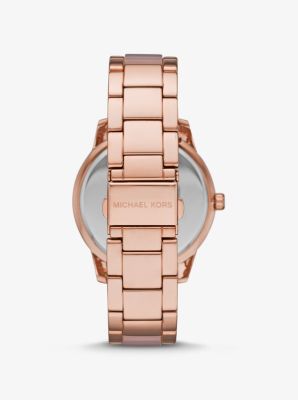 Oversized Tibby Pavé Rose Gold-Tone and Acetate Watch | Michael Kors