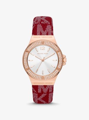 Lennox Pavé Rose Gold-Tone and Logo Watch | Michael Kors [US]