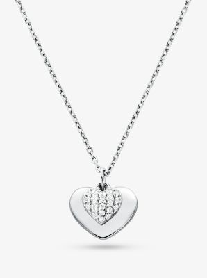 Michael kors pave heart necklace store