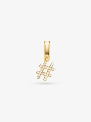 14K Gold-Plated Sterling Silver Pavé Number Sign Charm | Michael Kors [US]