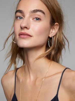 14K Gold Plated Sterling Silver Pave Oversized Hoop Earrings Michael Kors Canada