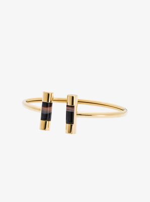 Black Agate Gold-Tone Barrel Cuff | Michael Kors Canada [CA]