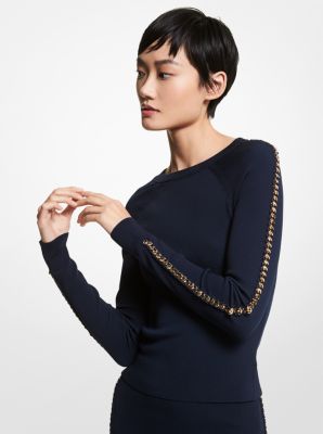 Chain Link Stretch Viscose Sweater | Michael Kors Canada [CA]
